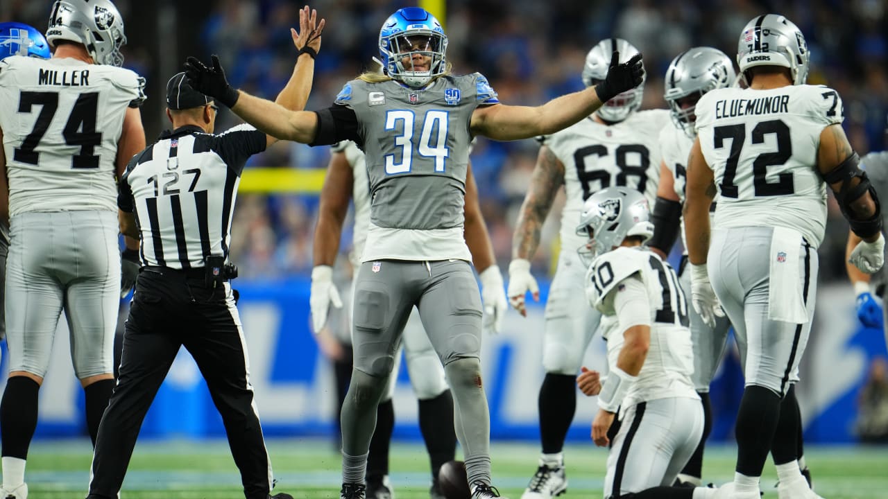 Detroit Lions linebacker Alex Anzalone runs untouched on 7-yard sack of ...