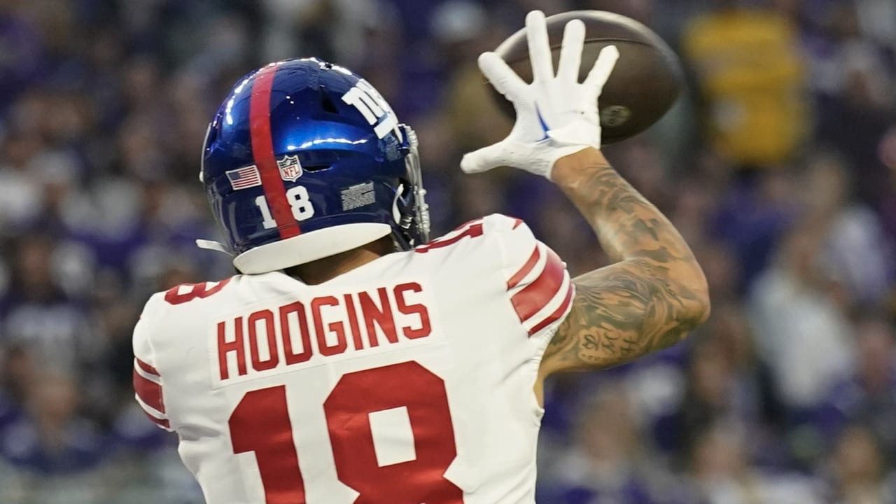 New York Giants wide receiver Isaiah Hodgins' fifth catch of game is ...