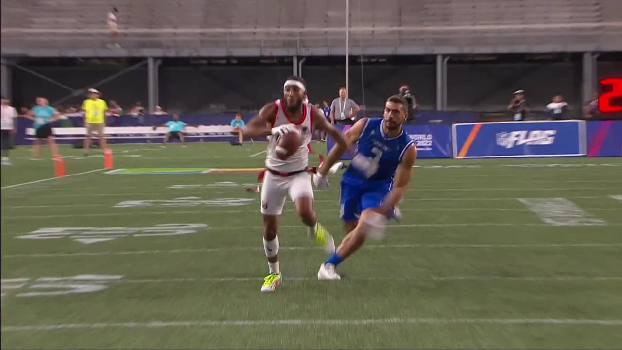 Team USA flag football player Darrell Doucette hits turbo for a speedy ...