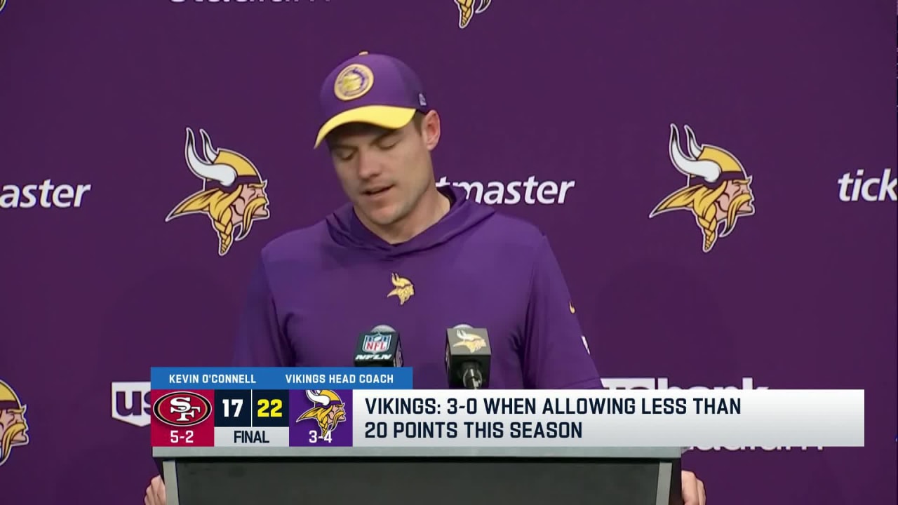 Head coach Kevin O'Connell praises Minnesota Vikings crowd after Week 7 win vs. San Francisco 49ers
