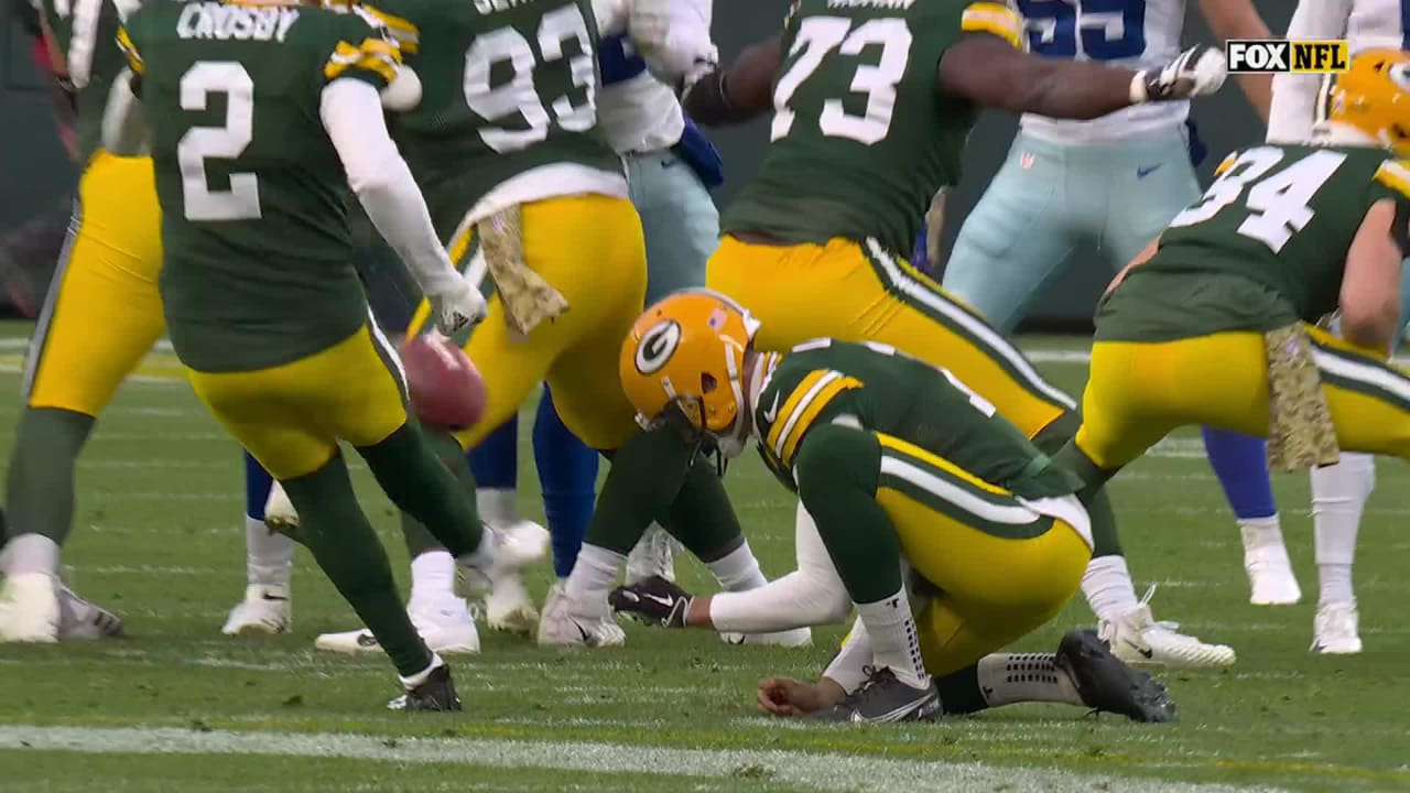 Kicker Mason Crosby misses from 54 yards on Green Bay Packers' opening ...