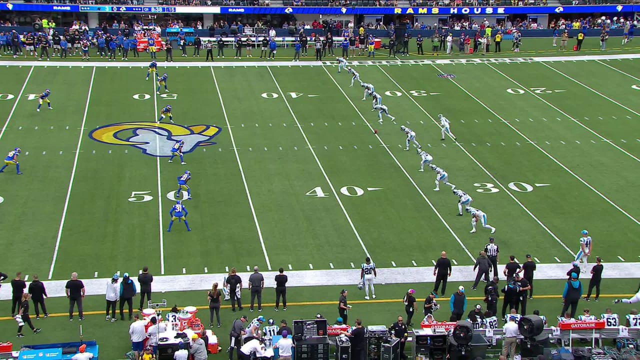 Los Angeles Rams defensive tackle Michael Hoecht lives out his punt ...