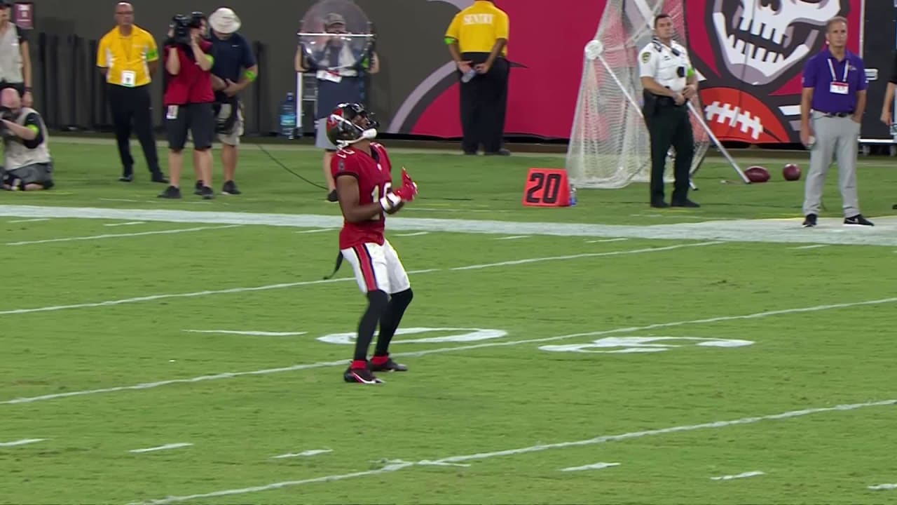Tampa Bay Buccaneers wide receiver Trey Palmer finds opening on 29-yard ...