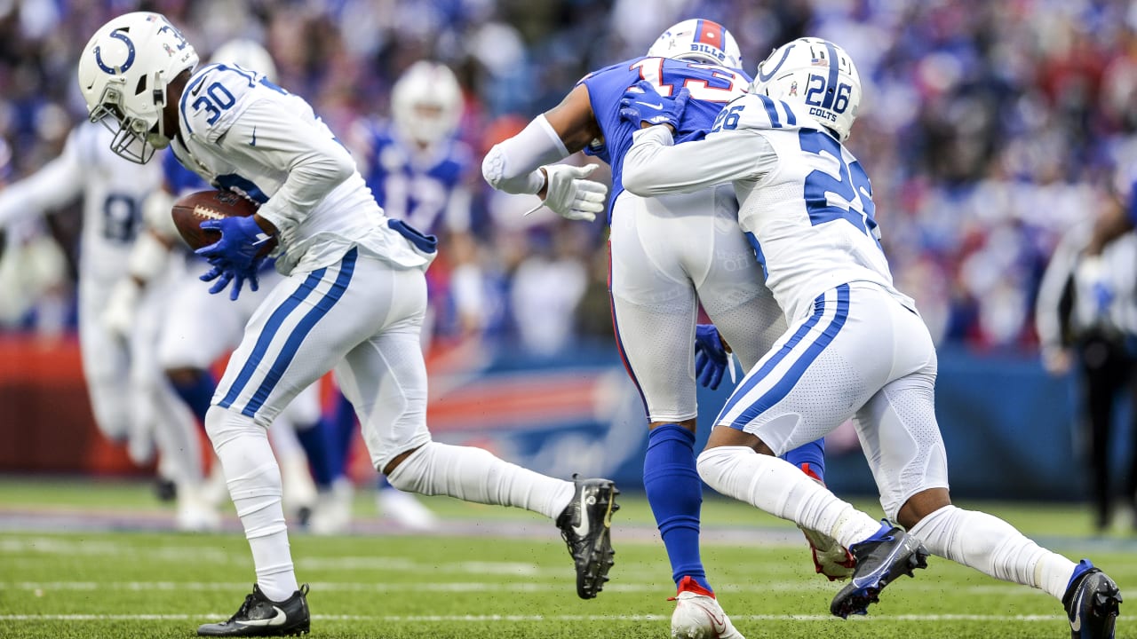 Indianapolis Colts defensive back George Odum jumps Josh Allen's poor ...