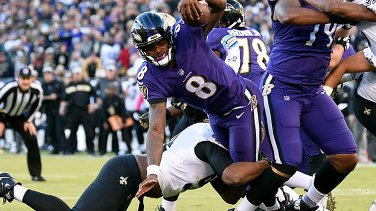 Lamar Jackson runs it in for his first career NFL TD