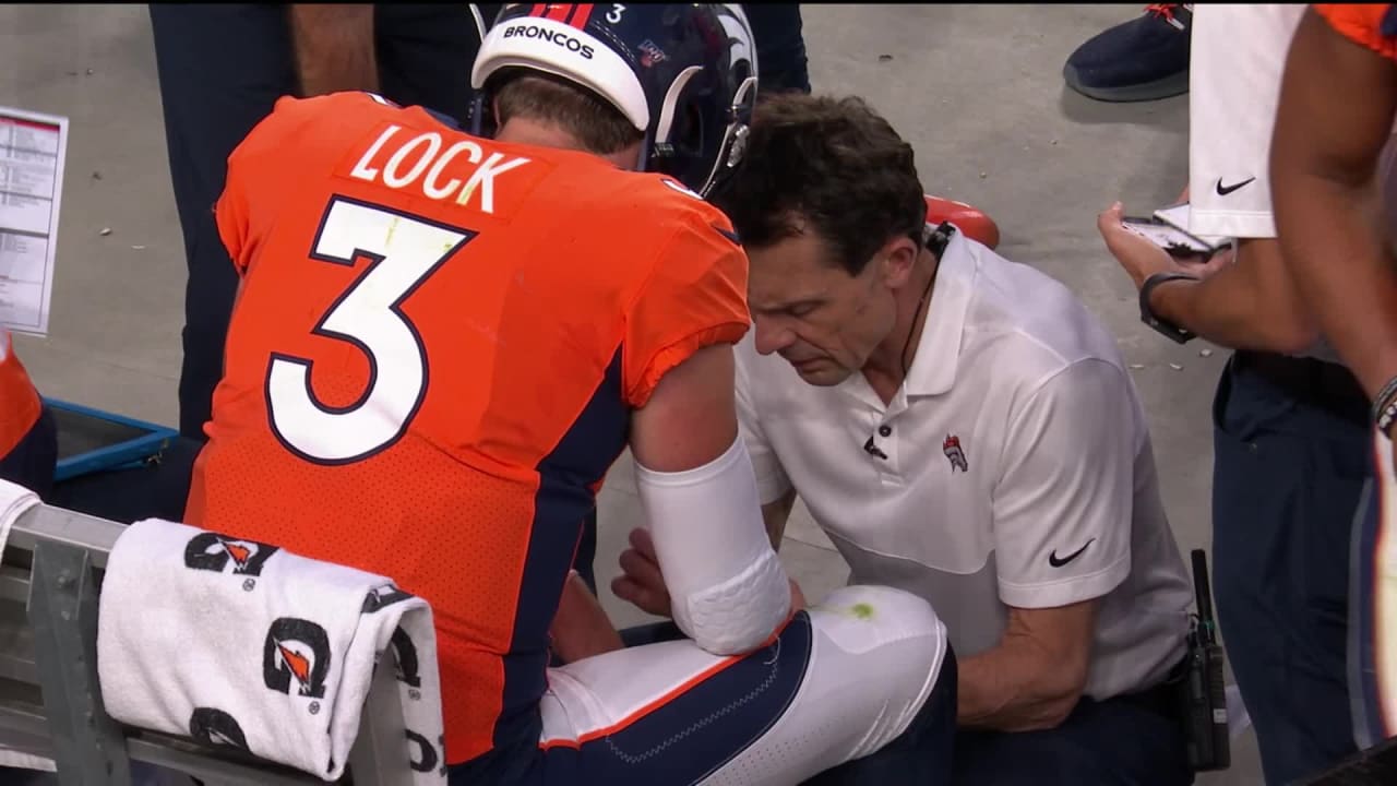 Drew Lock heads to locker room with right thumb injury