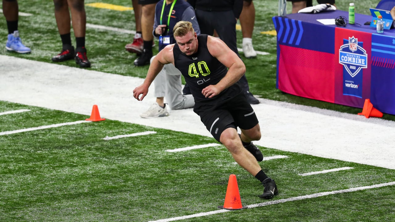 Offensive lineman Bernhard Raimann's 2022 NFL Scouting Combine workout