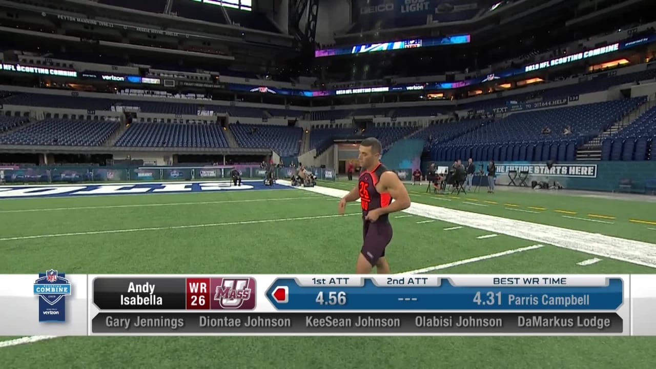 Massachusetts wide receiver Andy Isabella's 2019 NFL Scouting Combine ...