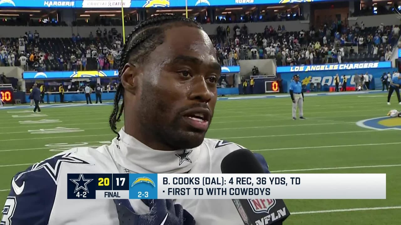 Wide receiver Brandin Cooks joins Taylor Bisciotti for on-field ...