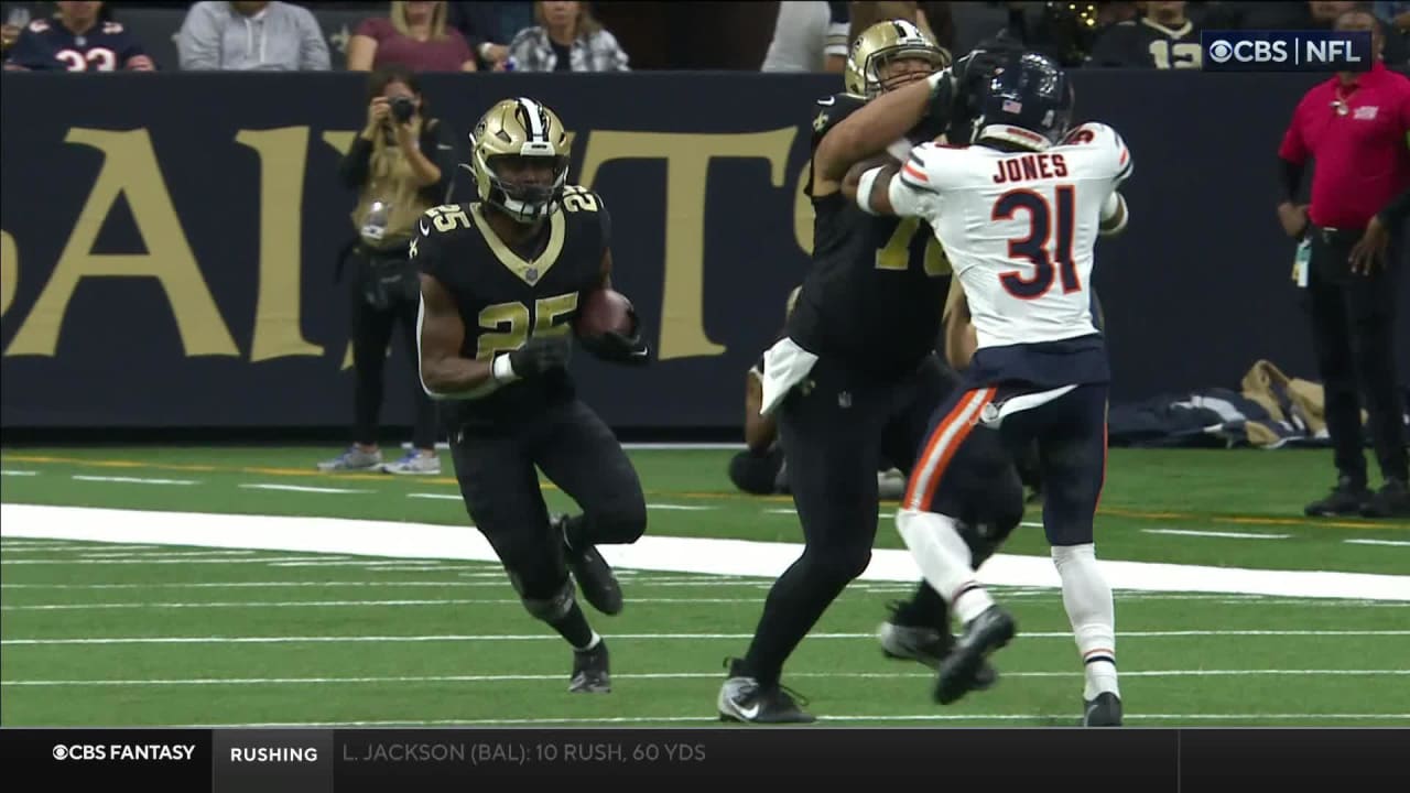 New Orleans Saints running back Kendre Miller bursts through for 31 ...