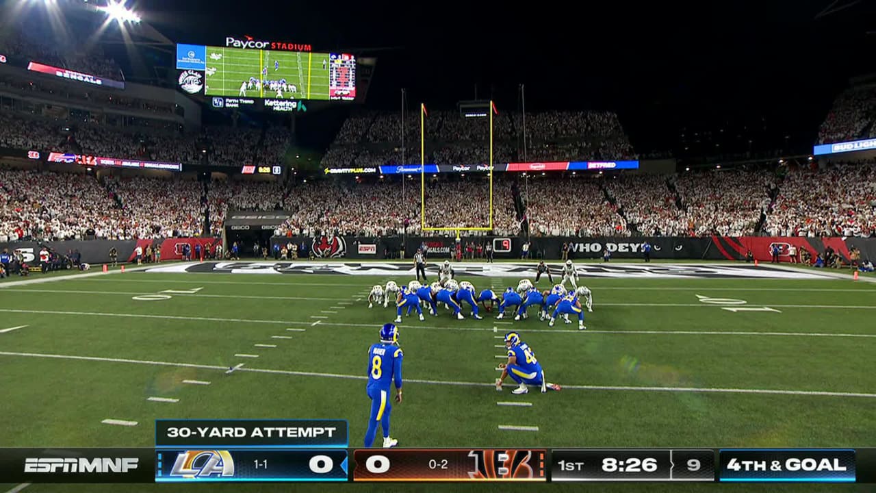 Los Angeles Rams kicker Brett Maher's 30-yard FG puts the Rams ahead of ...