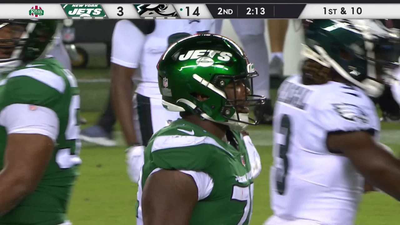 New York Jets defensive tackle Tanzel Smart wraps up Minshew on first ...