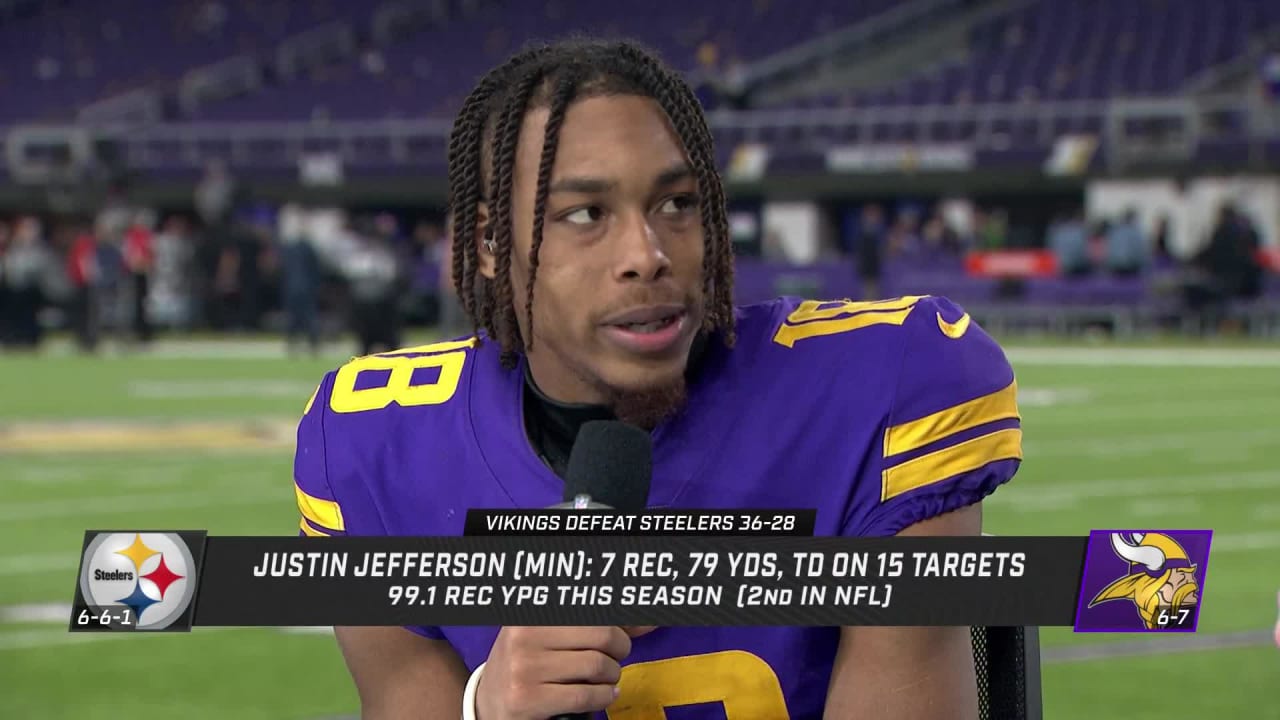 Minnesota Vikings wide receiver Justin Jefferson talks 'TNF' win over ...