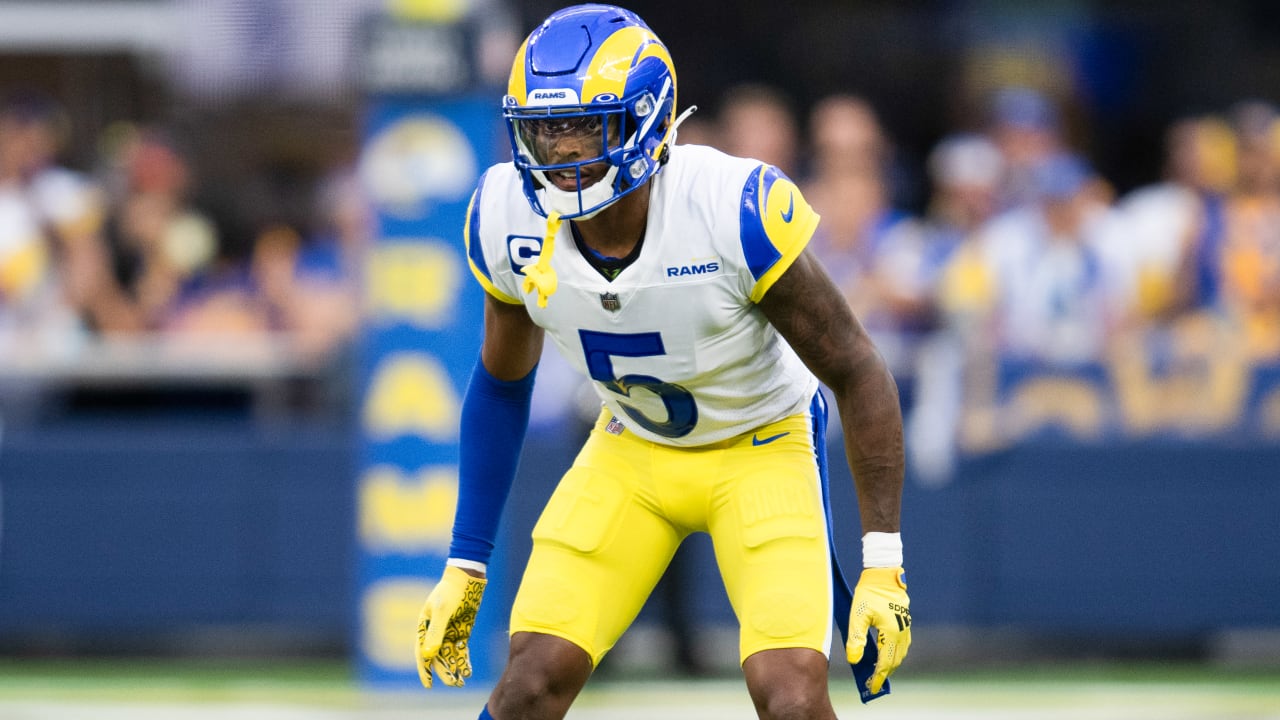 Los Angeles Rams cornerback Jalen Ramsey blows up a quick screen pass ...