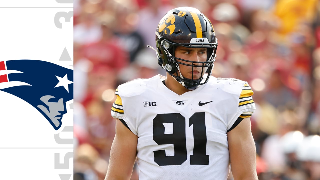 Iowa Hawkeyes edge rusher Luke Van Ness goes to New England Patriots at ...