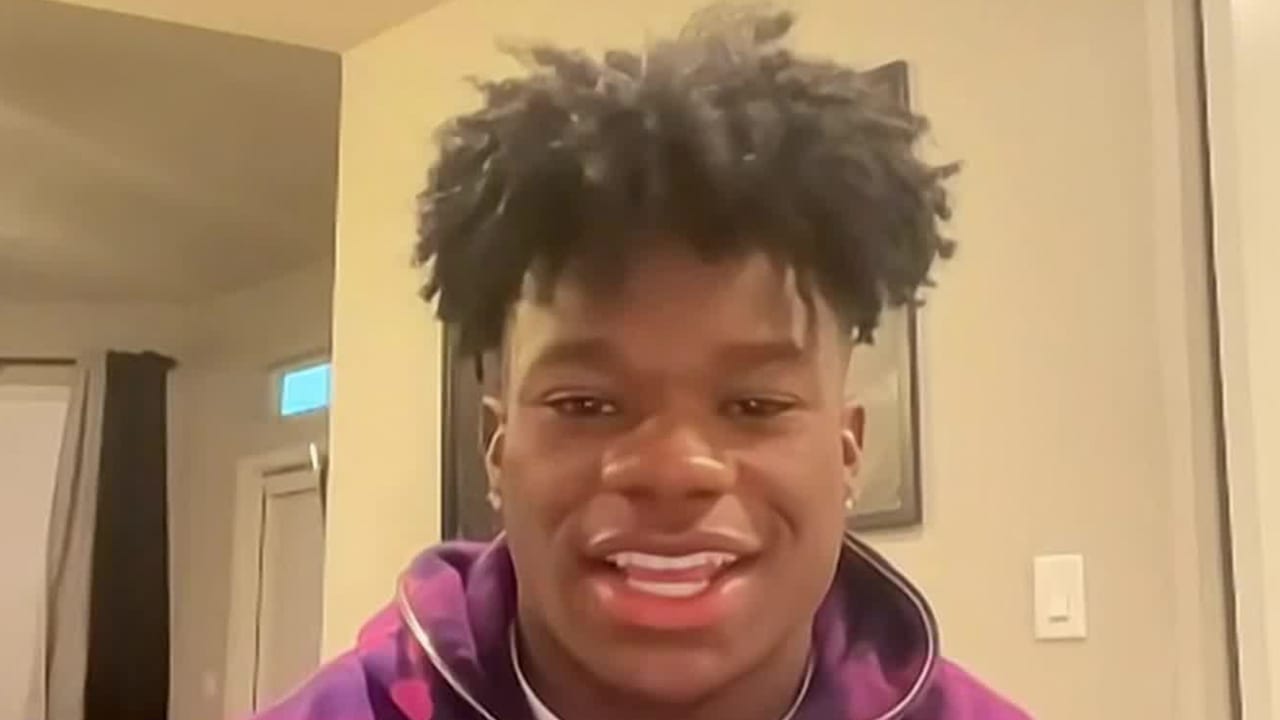 Cornerback Tre Tomlinson reacts to a special message from his uncle ...