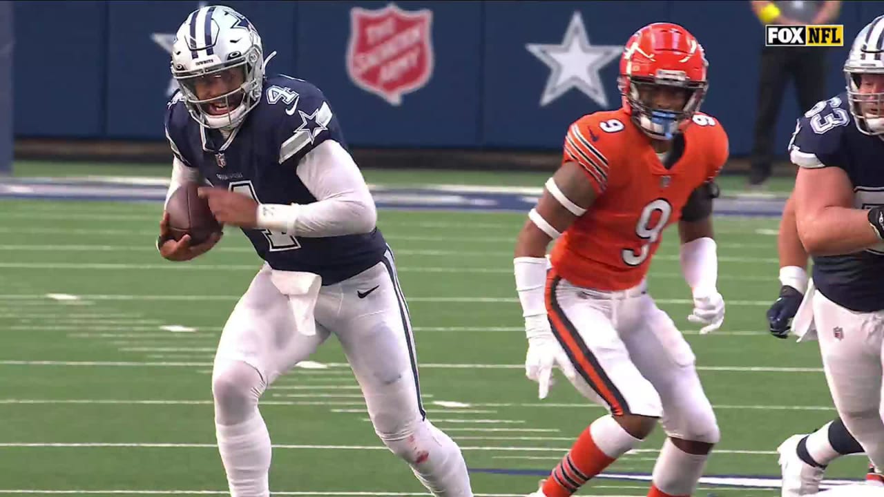 Dallas Cowboys quarterback Dak Prescott breaks loose for 25-yard gallop