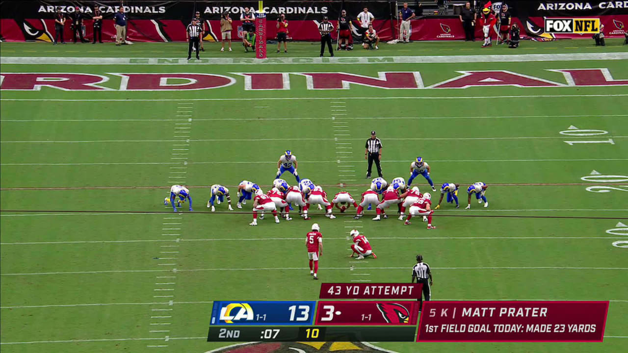 Arizona Cardinals kicker Matt Prater's 43-yard field goal puts the ...