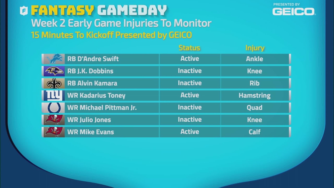 Week 2 15 Minutes to Kickoff presented by GEICO | NFL Fantasy GameDay