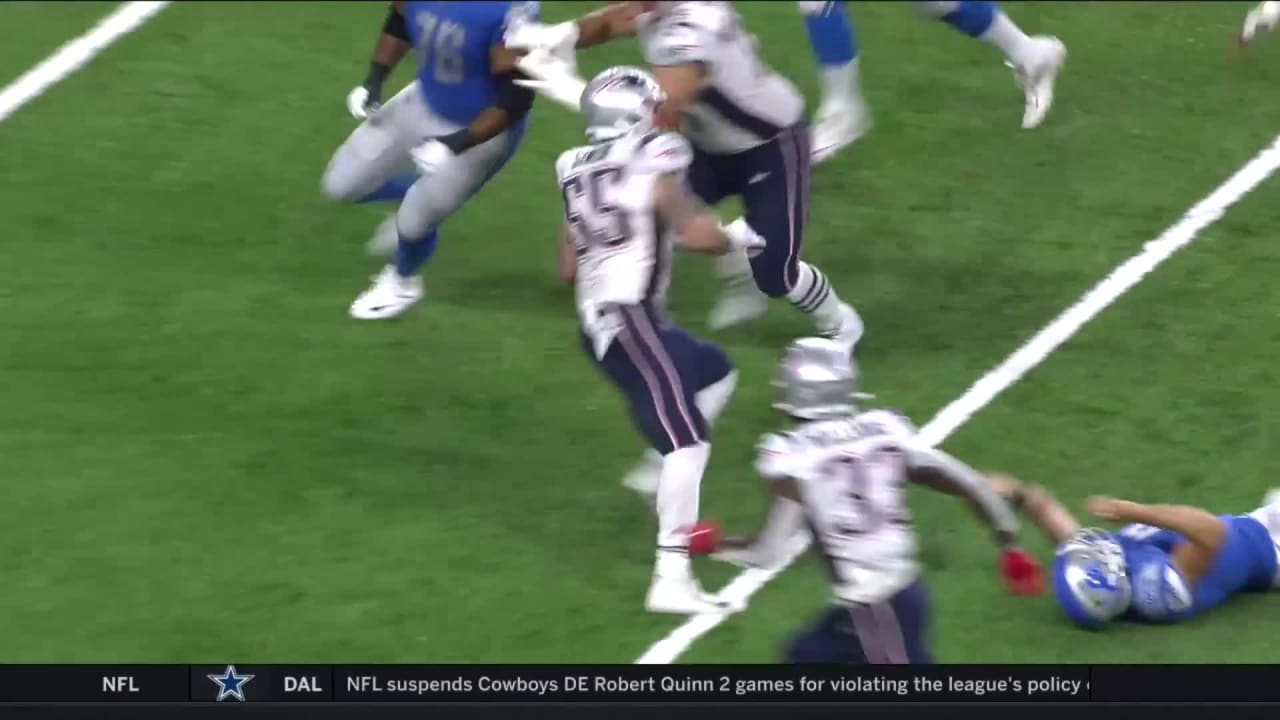 John Simon leaps at line of scrimmage to intercept pass