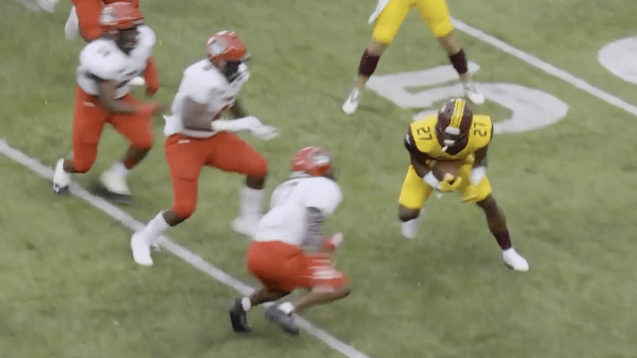 Winston-Salem State University Rams cornerback Justin Fleming contains ...