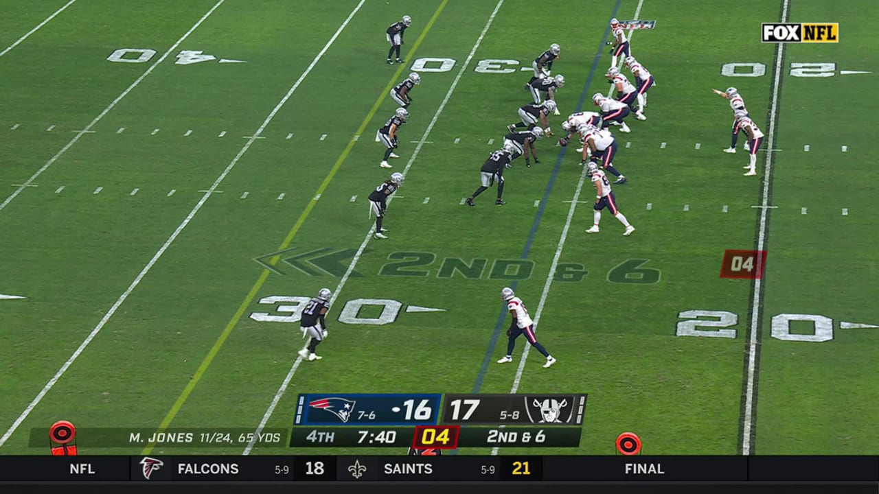 Las Vegas Raiders cornerback Amik Robertson's second pass break-up of the day comes on a deep ...