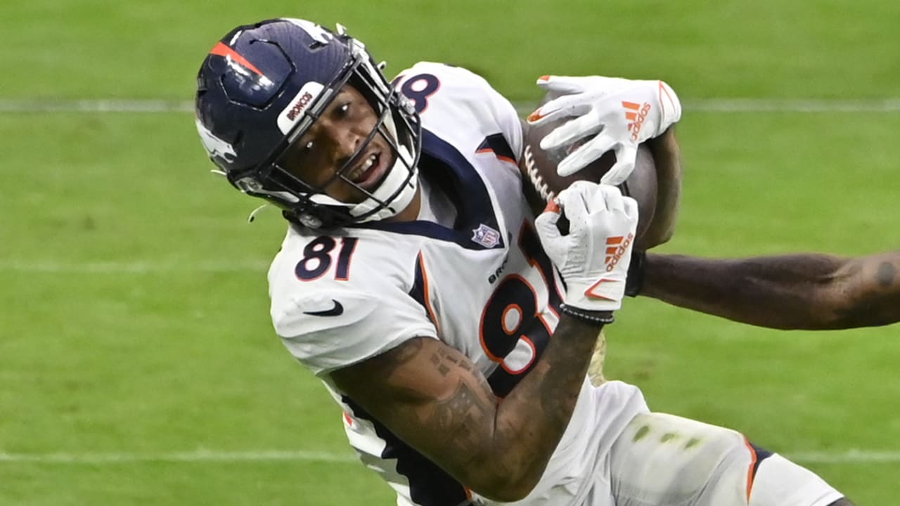 Denver Broncos wide receiver Tim Patrick finds space for 27-yard catch ...