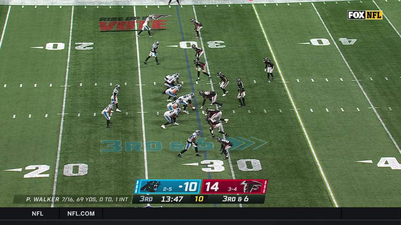 Carolina Panthers quarterback P.J. Walker pinpoints tight end Stephen Sullivan for 33-yard catch ...