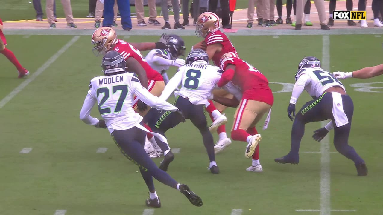 San Francisco 49ers quarterback Trey Lance takes QB draw up middle move ...