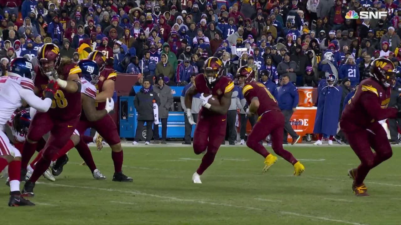 Washington Commanders running back Brian Robinson shows burst on a 19 ...