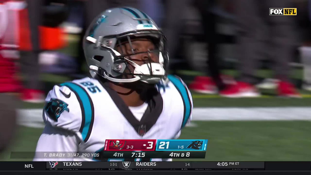 Carolina Panthers safety Xavier Woods bats down Tampa Bay Buccaneers ...