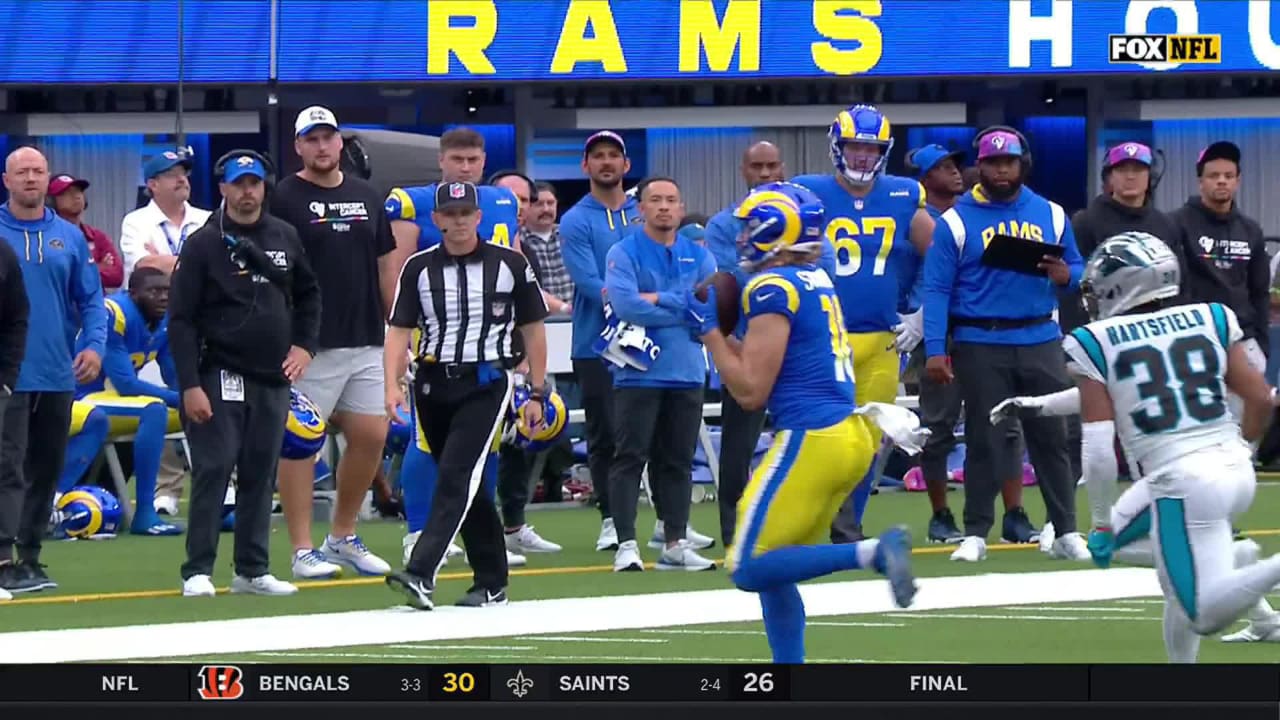 Los Angeles Rams wide receiver Ben Skowronek runs a sail route from ...