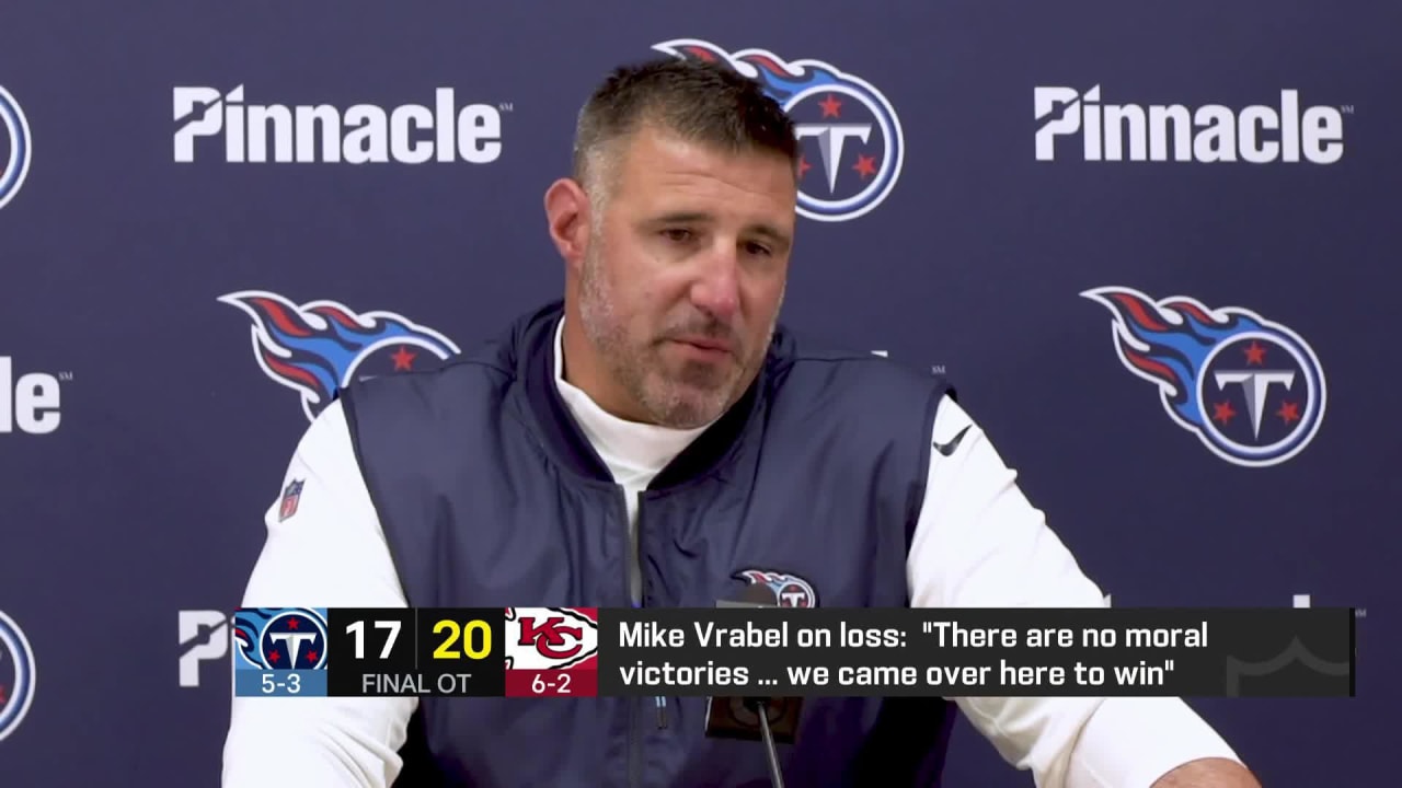 Head coach Mike Vrabel reacts to Tennessee Titans' loss to Kansas City ...