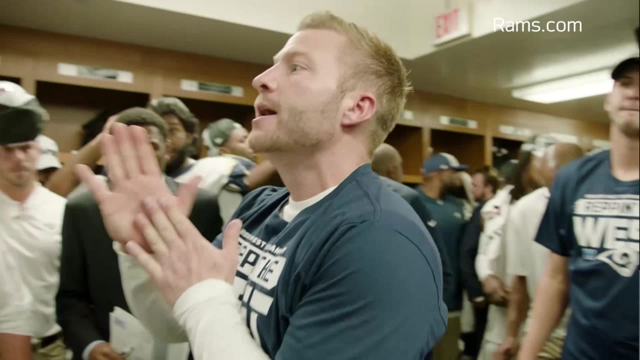 Los Angeles Rams celebrate Week 13 victory in locker room
