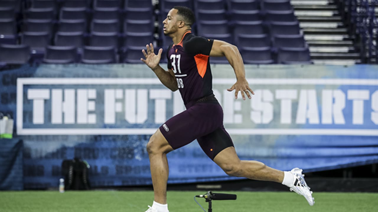 Mississippi State defensive back Johnathan Abram runs an official 4.45 ...