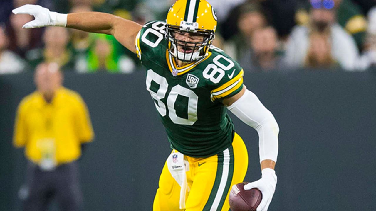 Jimmy Graham grabs his first catch as a Packer