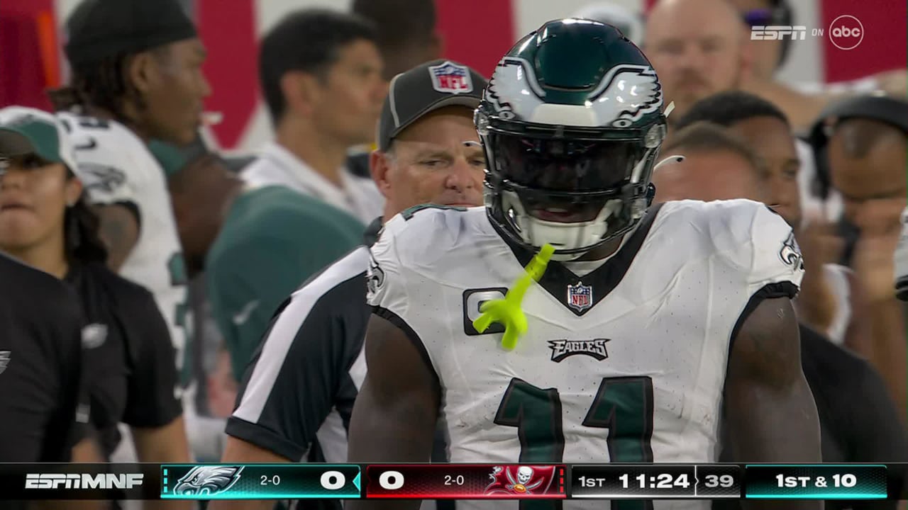 Philadelphia Eagles wide receiver A.J. Brown outruns defenders on 28 ...