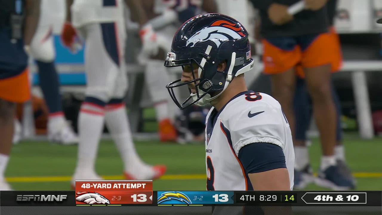 Kicker Brandon McManus' third field goal of night puts Denver Broncos back in front of Los ...
