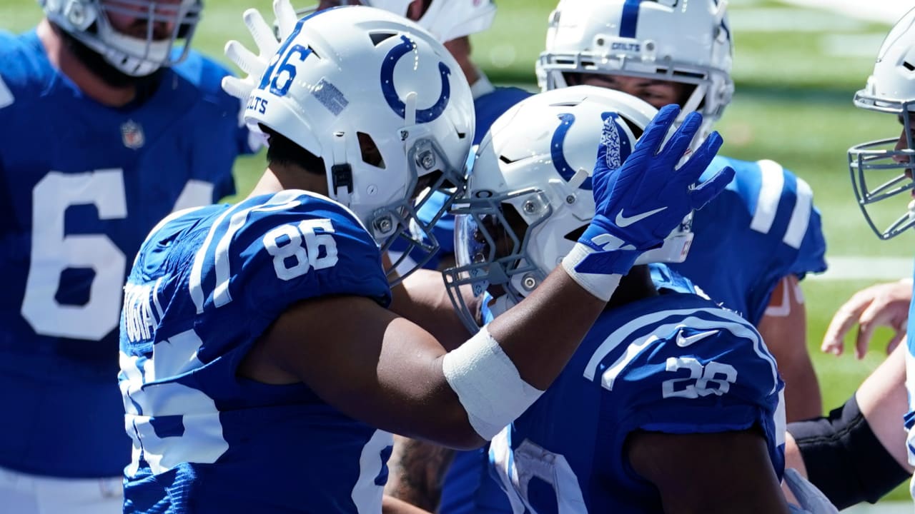 Indianapolis Colts running back Jonathan Taylor hammers in his first ...