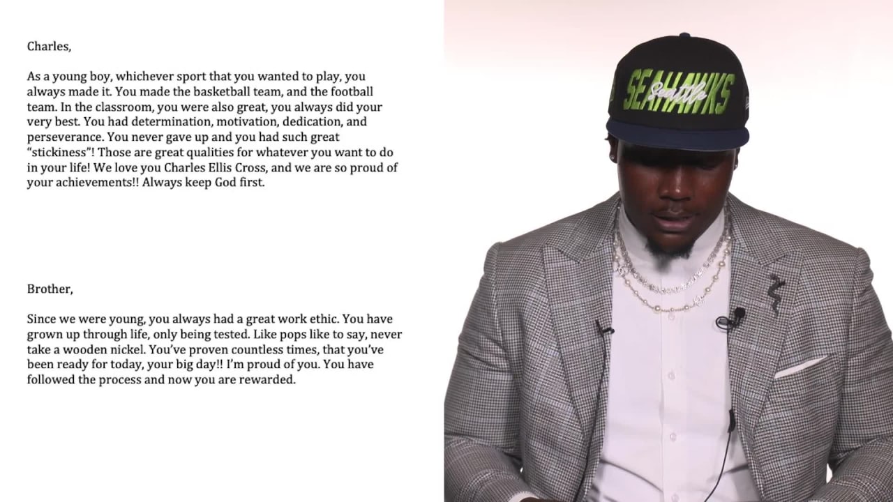 Seattle Seahawks offensive tackle Charles Cross thanks mom, brother ...
