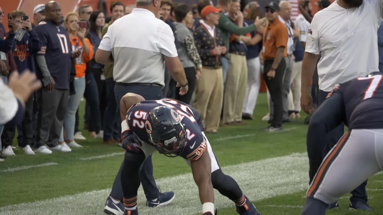 Khalil Mack warms up before Packers-Bears