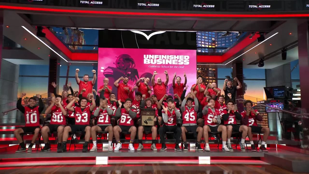 California School for the Deaf-Riverside football team surprises Kurt ...