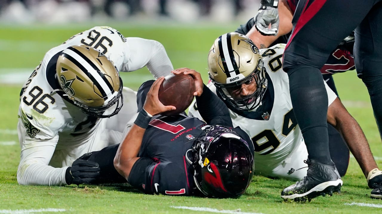 New Orleans Saints defensive lineman Cameron Jordan sacks Arizona ...