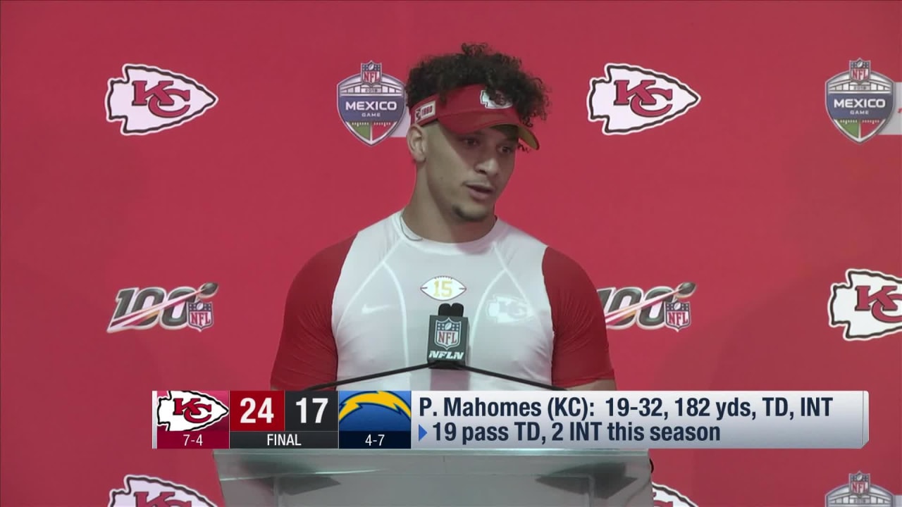 Patrick Mahomes: Week 11 win was a 'statement'