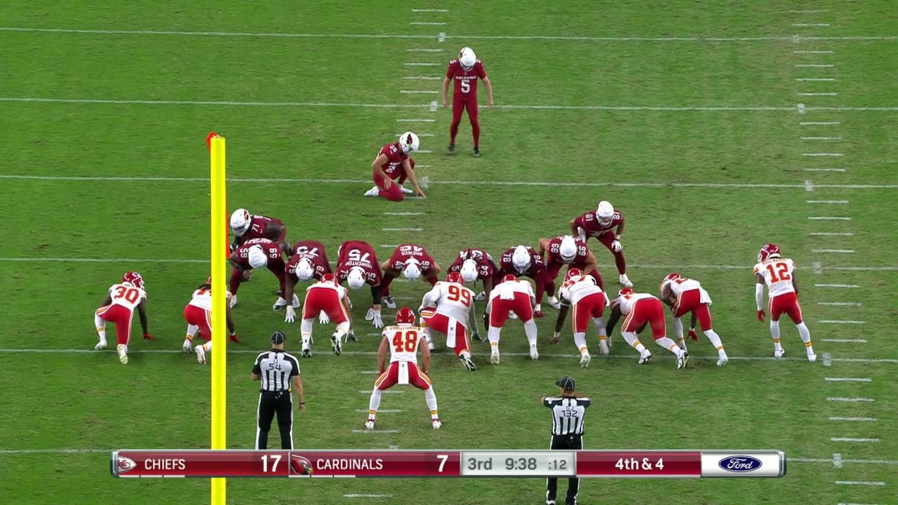 Arizona Cardinals kicker Matt Prater has room to spare on 54-yard FG