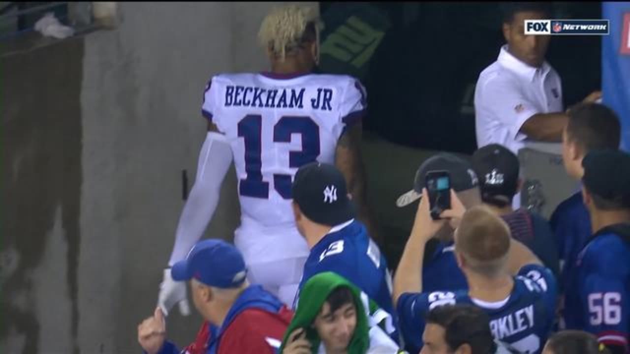 OBJ heads to the locker room seconds before halftime