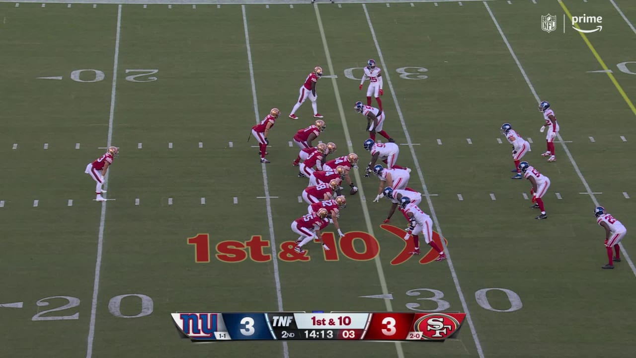 New York Giants defensive lineman D.J. Davidson bats down San Francisco ...