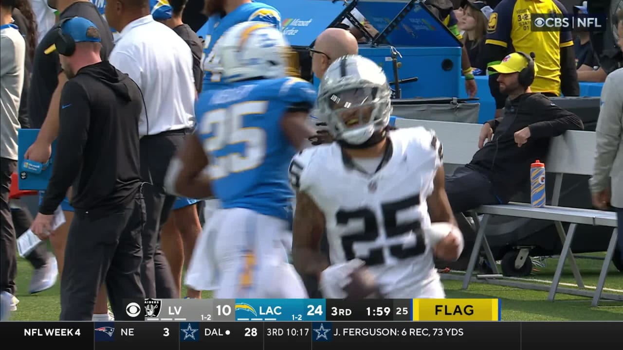 Los Angeles Chargers quarterback Justin Herbert's first interception of ...