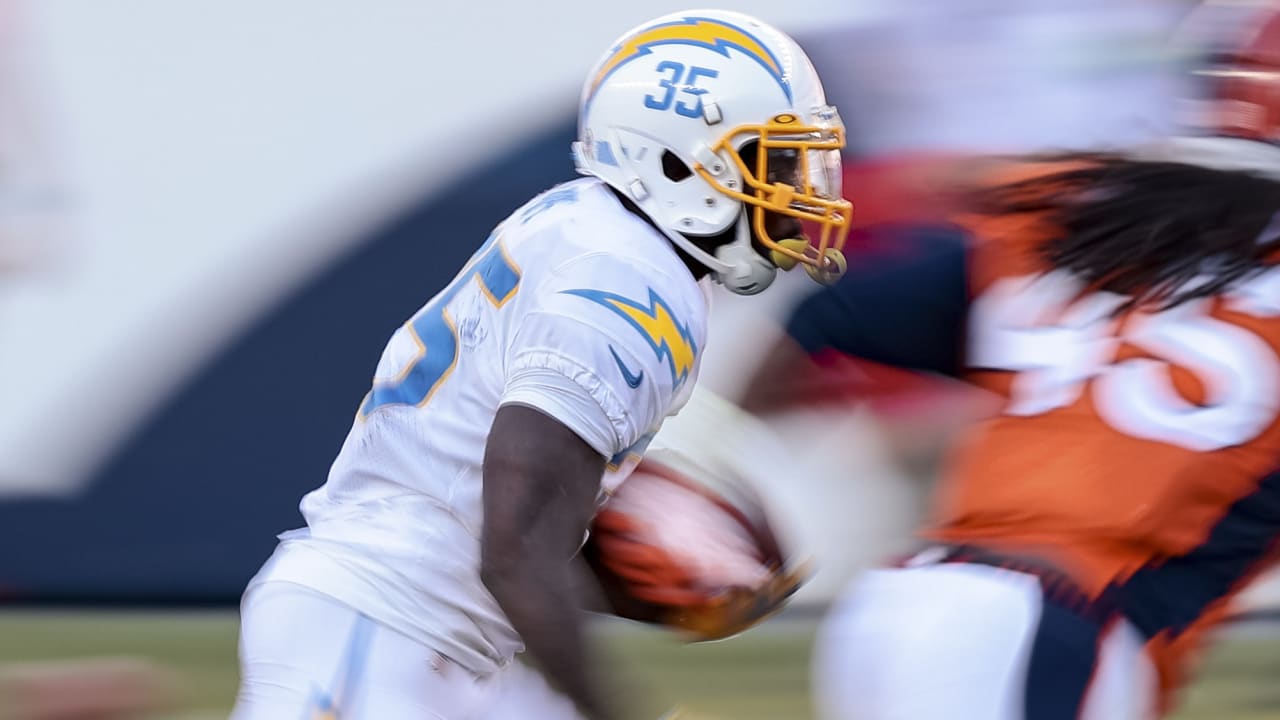 Los Angeles Chargers running back Troymaine Pope shoots out of a cannon ...