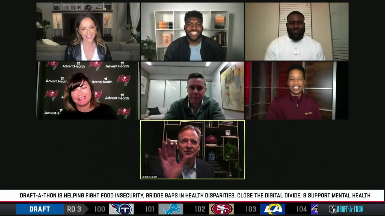 NFL commissioner Roger Goodell gives league update on NFL Draft-A-Thon